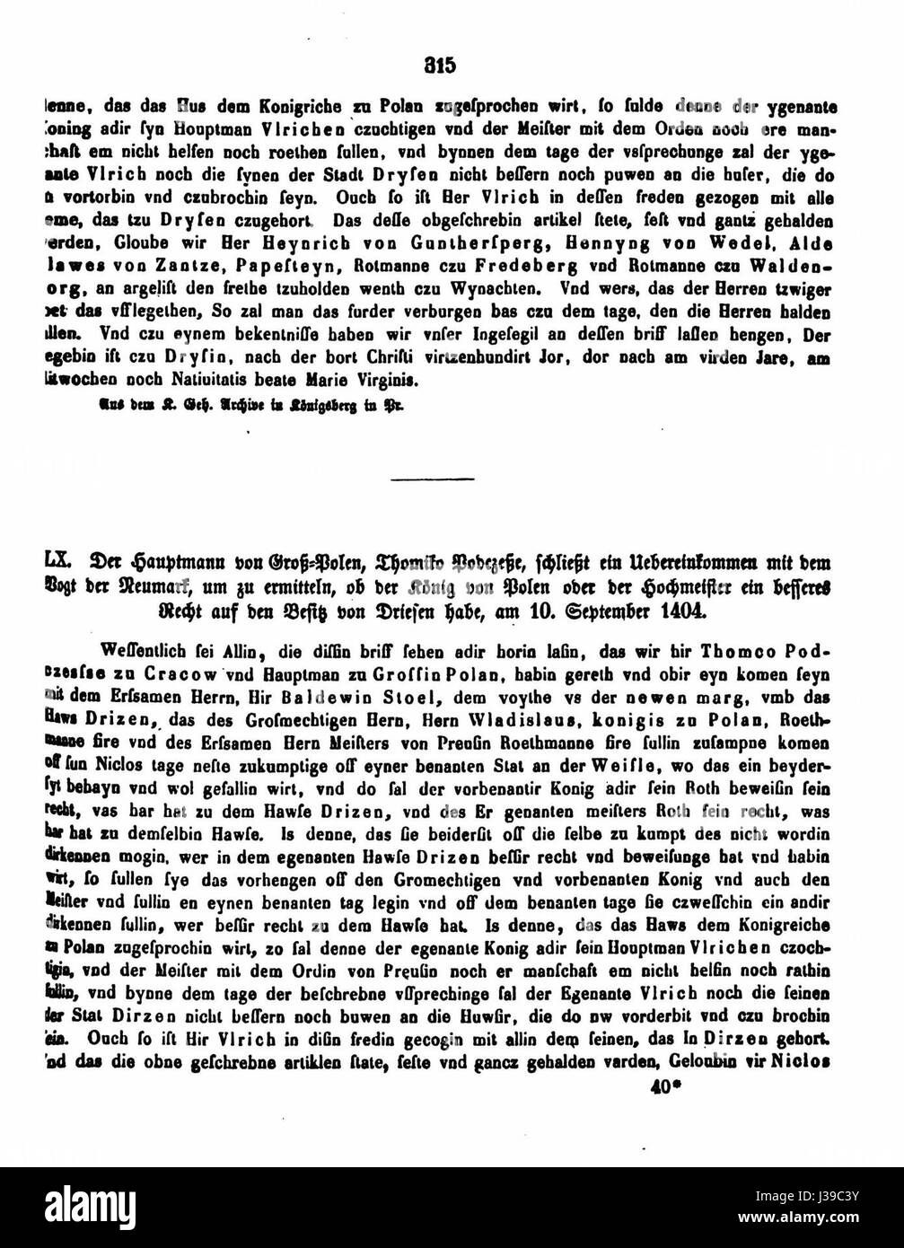 An archival reference to a document or collection labeled 'DE CDB 1 18 315,' possibly related to ...