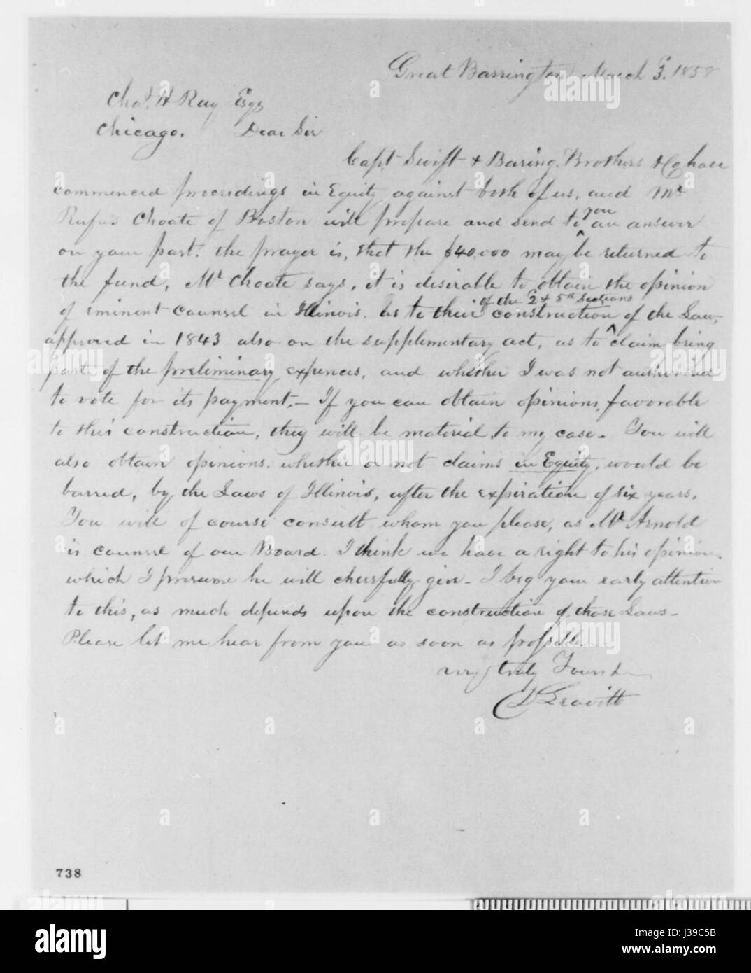 David Leavitt Charles H Ray letter Stock Photo - Alamy