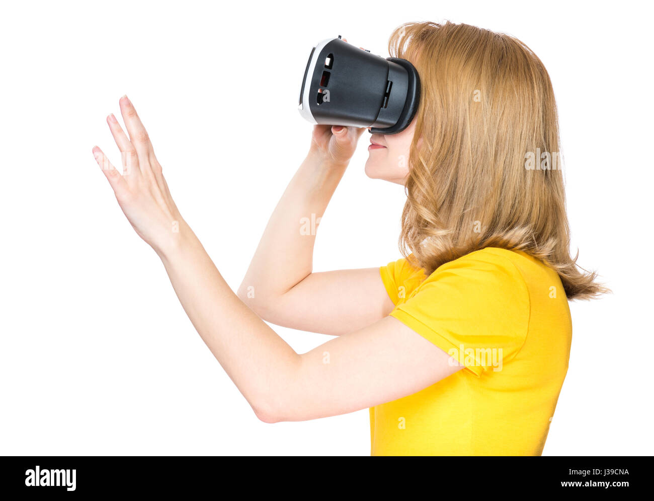 Woman face mask phone Cut Out Stock Images & Pictures - Alamy