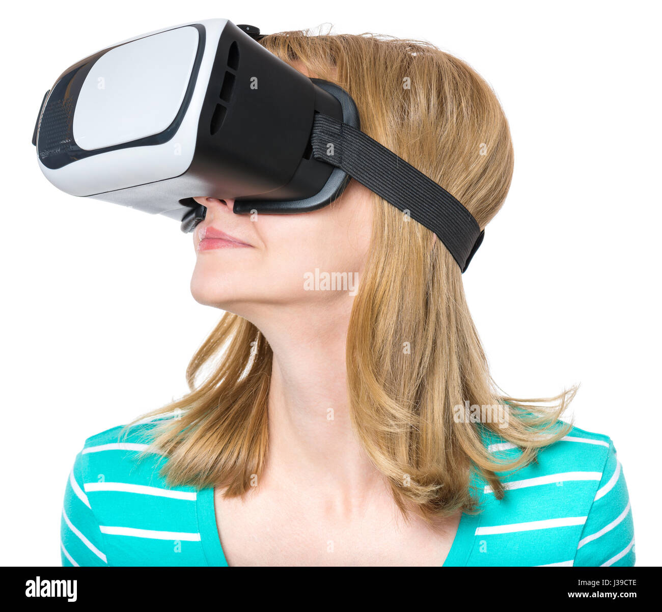 Woman in VR glasses Stock Photo - Alamy