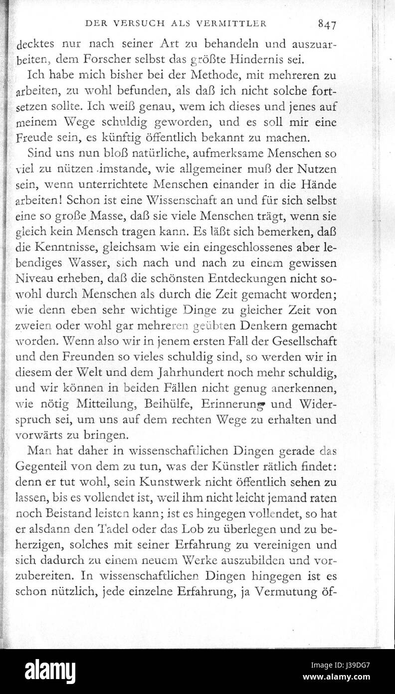De Goethe Der Versuch als Vermittler 847 Stock Photo - Alamy