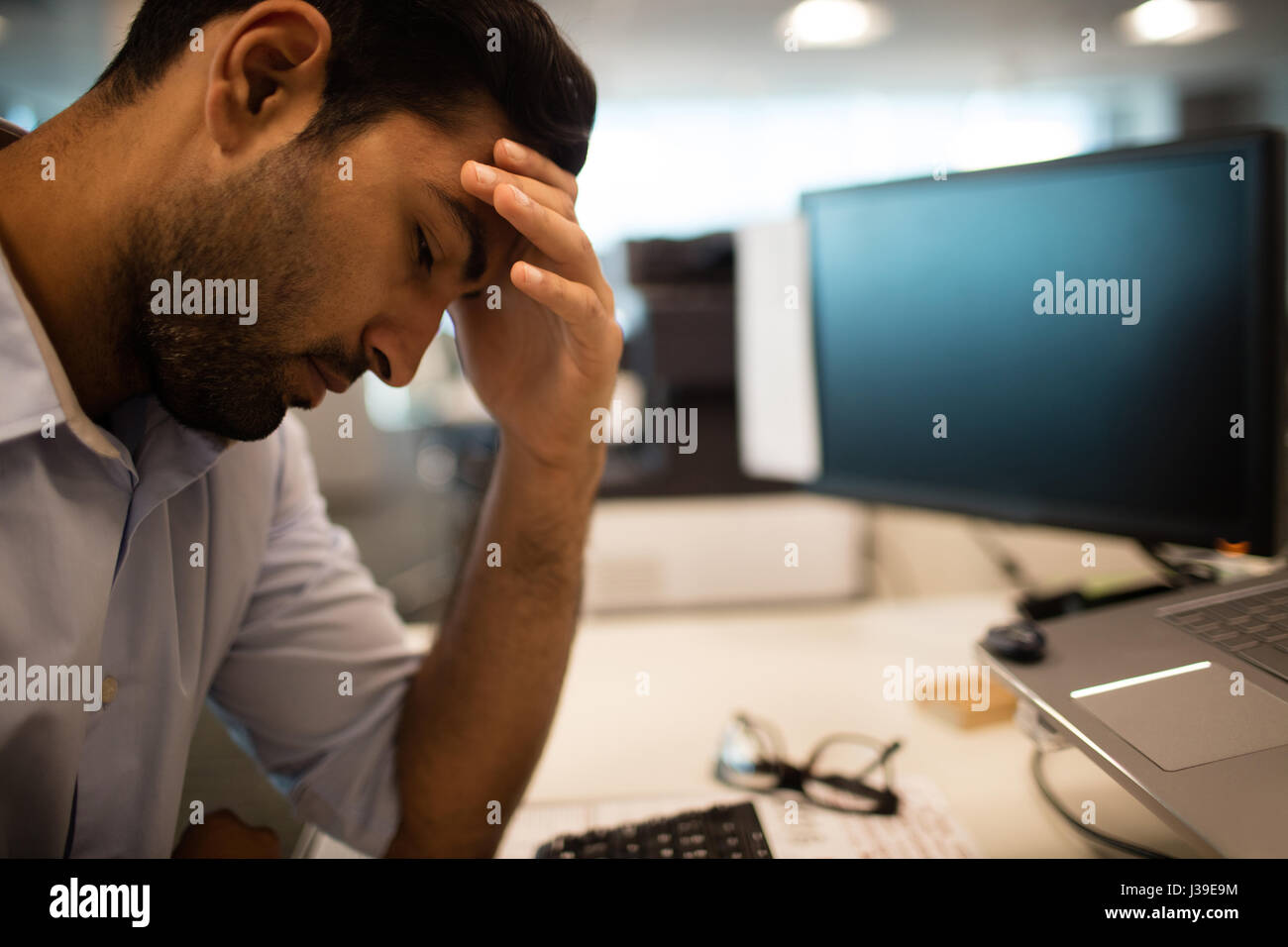 Concerned black businessman using hi-res stock photography and images ...