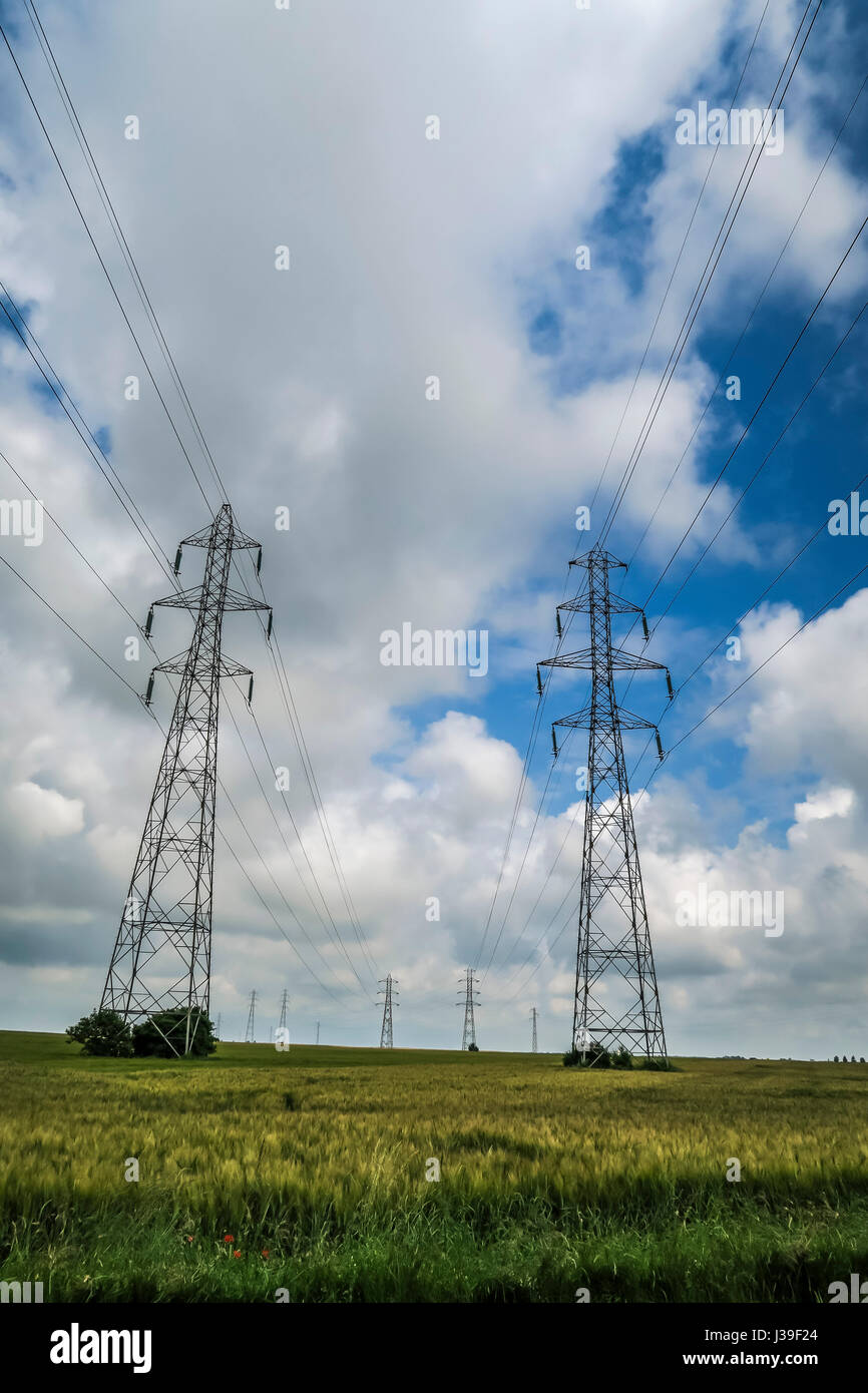 Electricity pylons france hi-res stock photography and images - Alamy