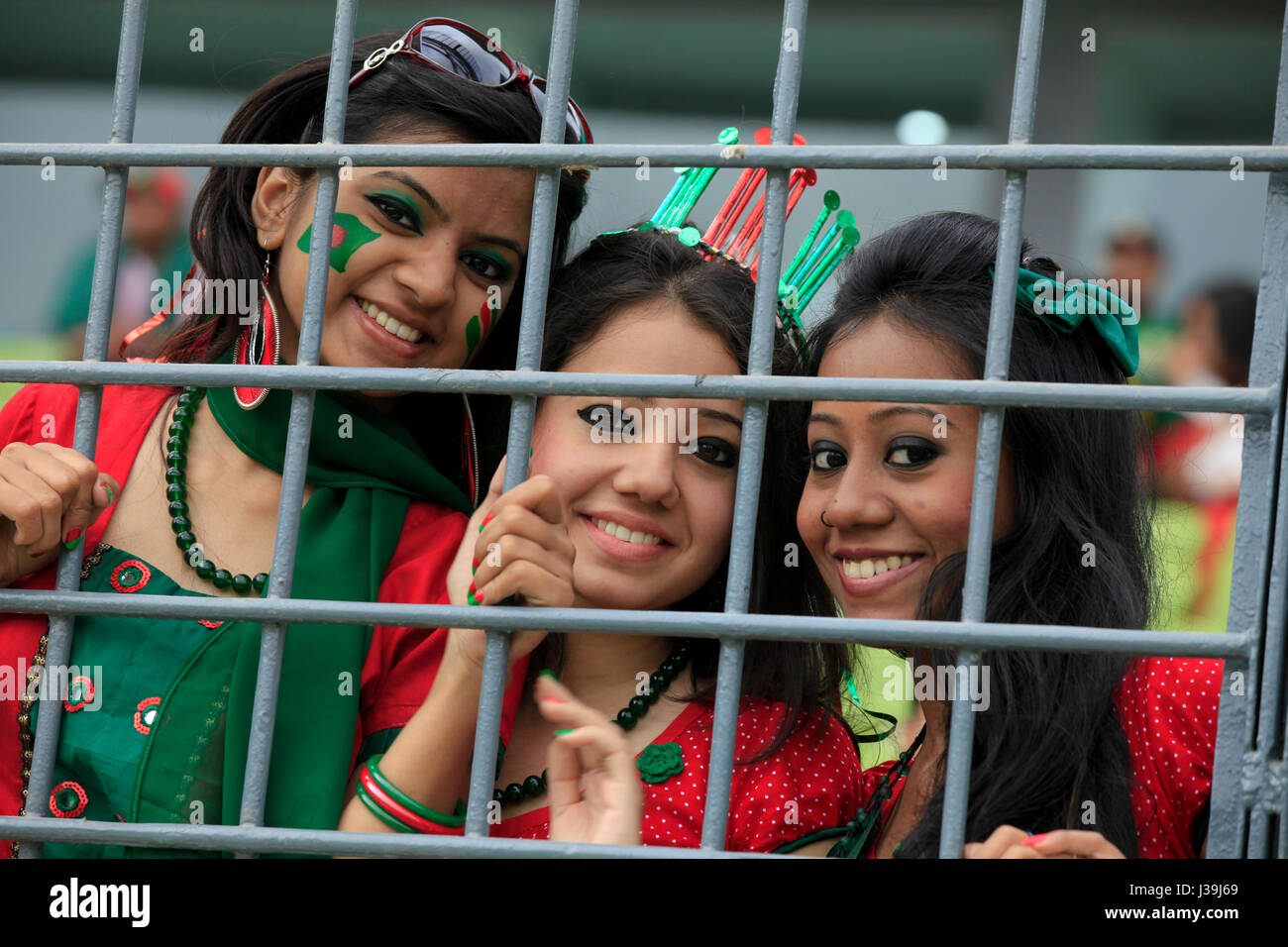 Jubilant cricket fans during the match of the 10th ICC Cricket World ...