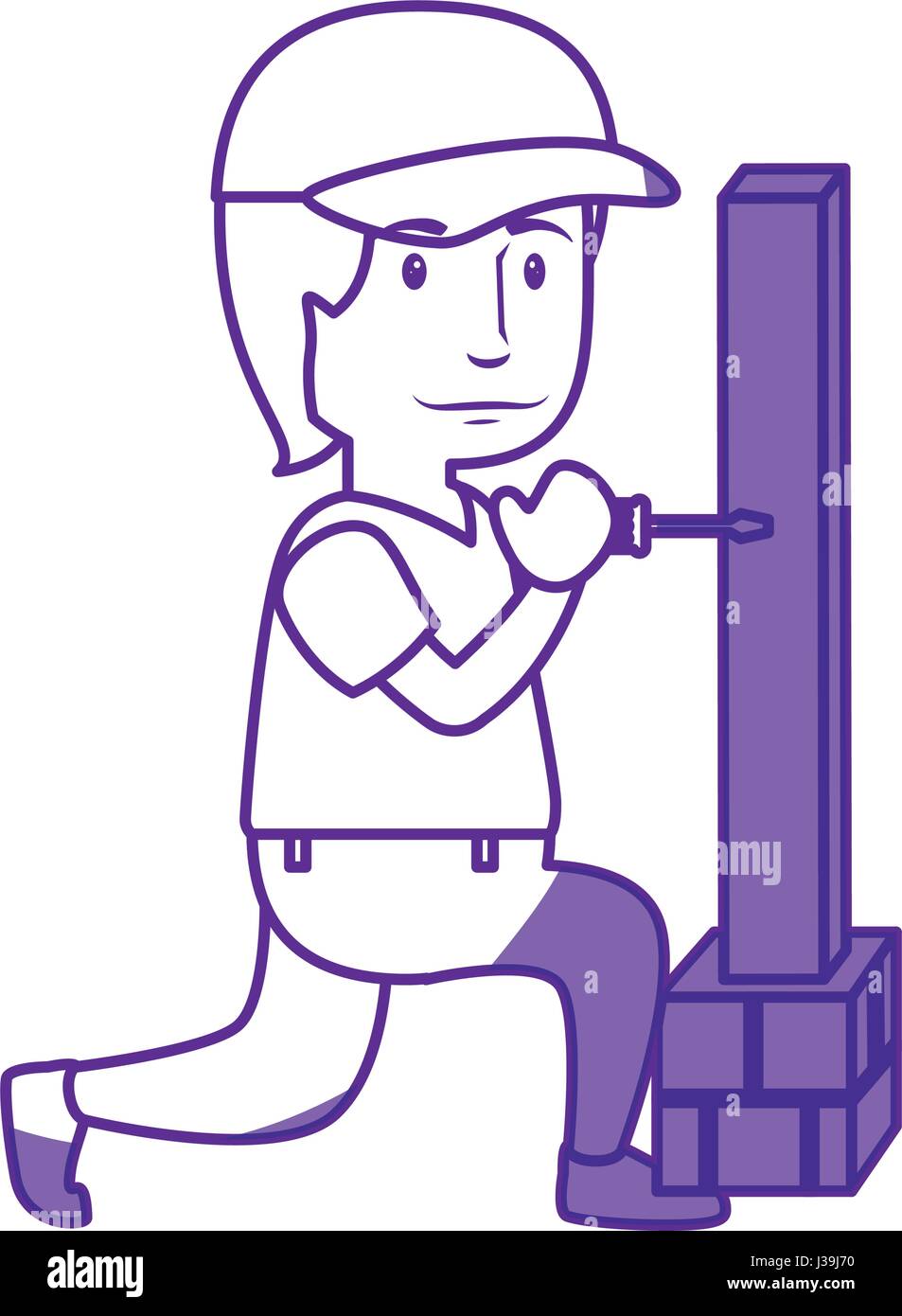 Worker man cartoon Stock Vector Image & Art - Alamy