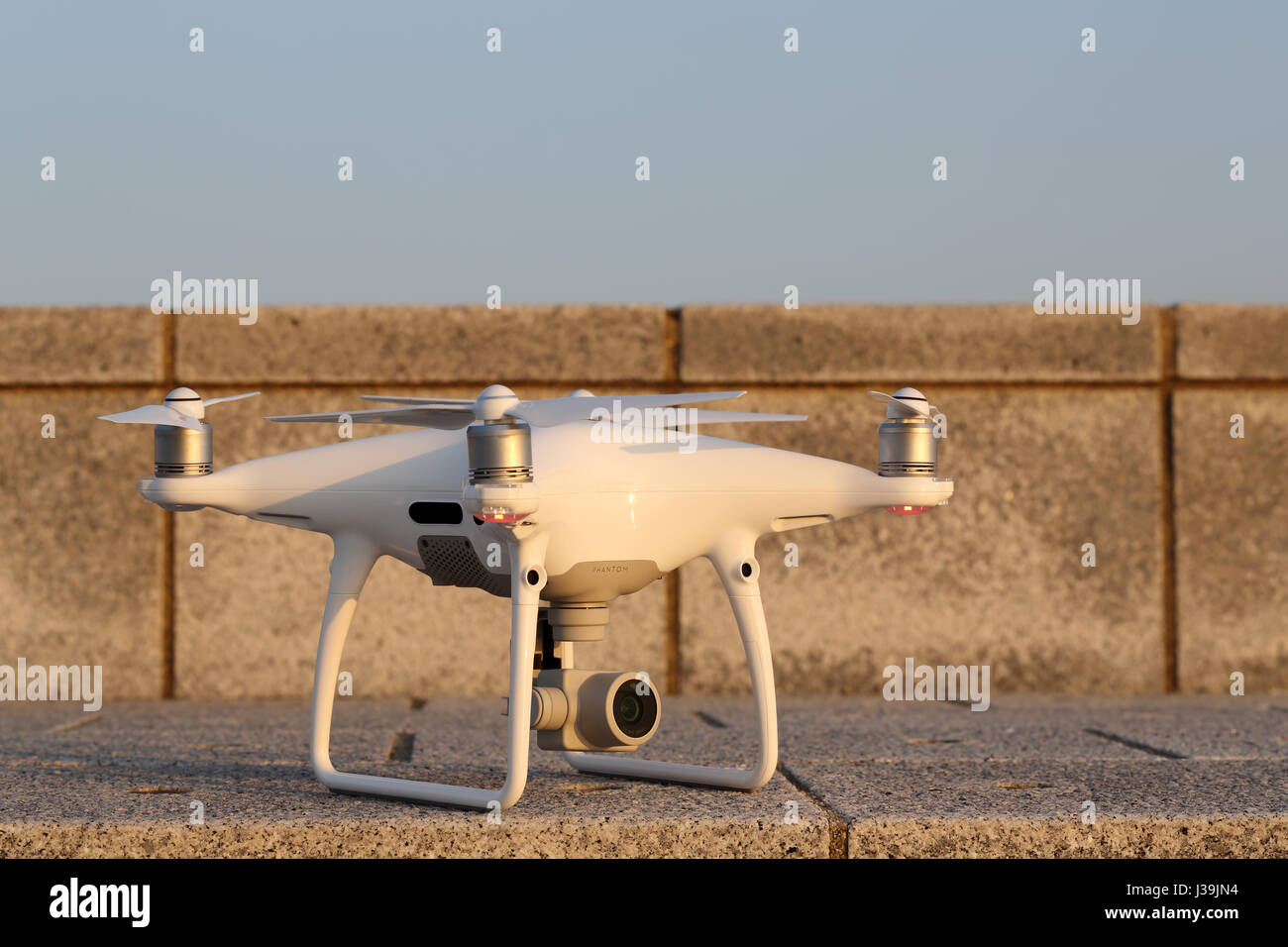 Drone before the flight on concrete brick Stock Photo - Alamy