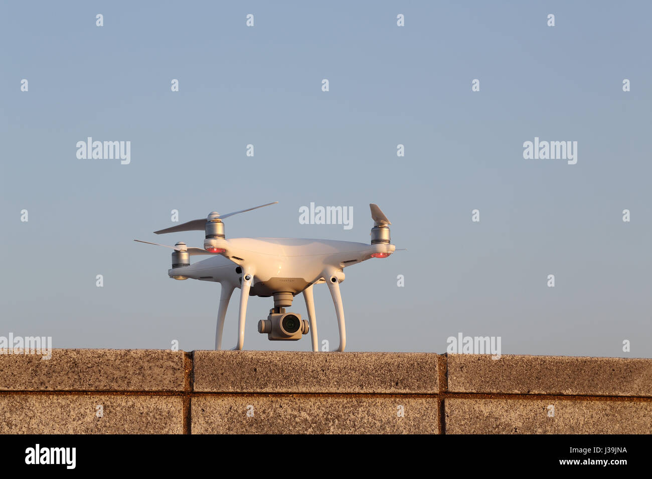 Drone before the flight on concrete brick Stock Photo - Alamy