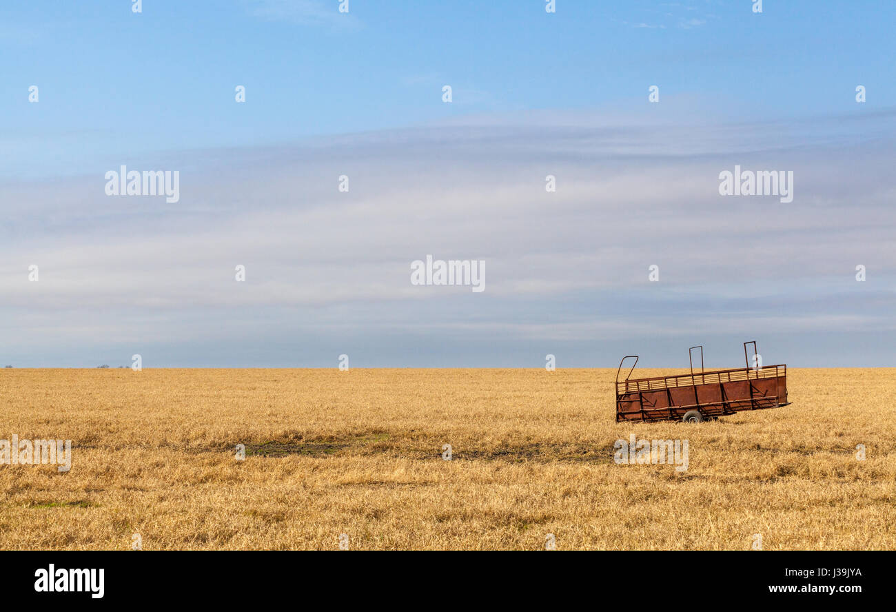 Farm trailer in the Middle of Field Stock Photo - Alamy