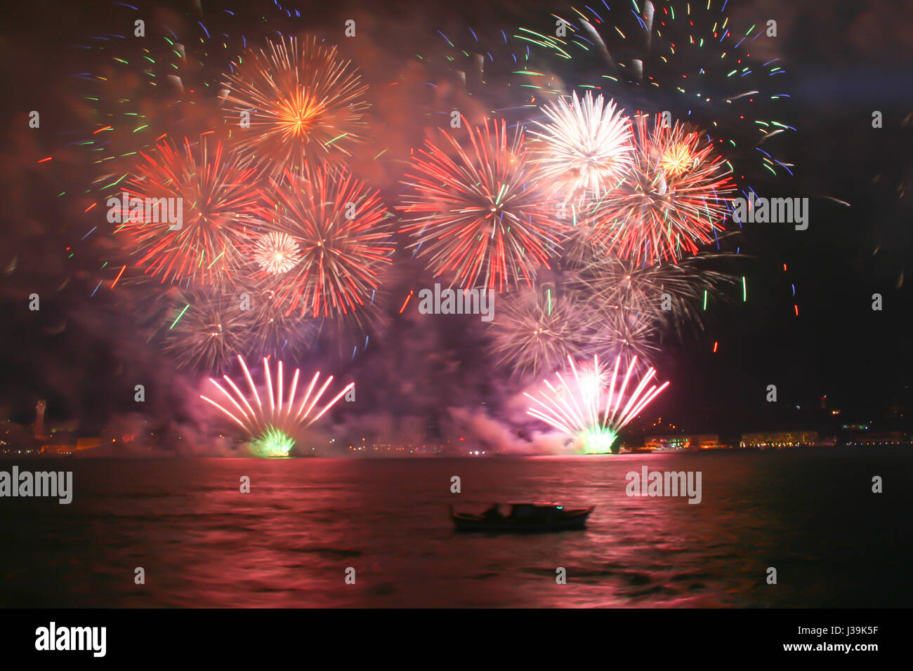 fireworks on the beach Stock Photo - Alamy