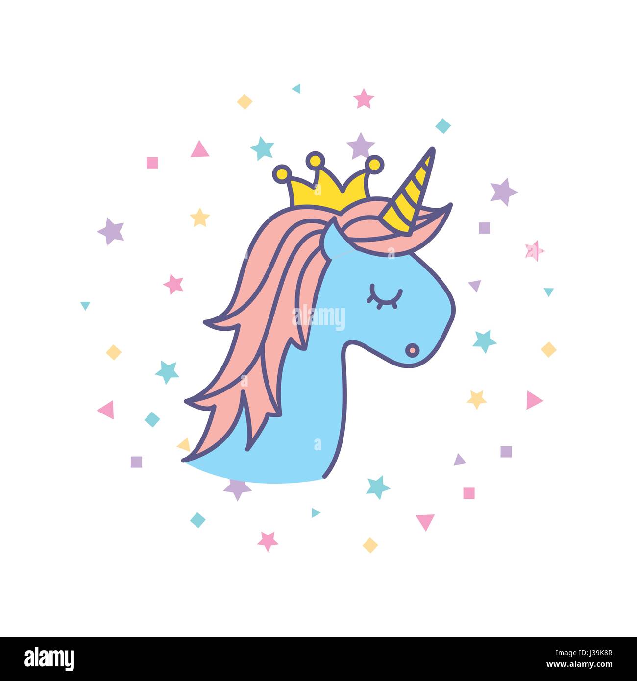 drawing cute unicorn icon Stock Vector Image & Art - Alamy