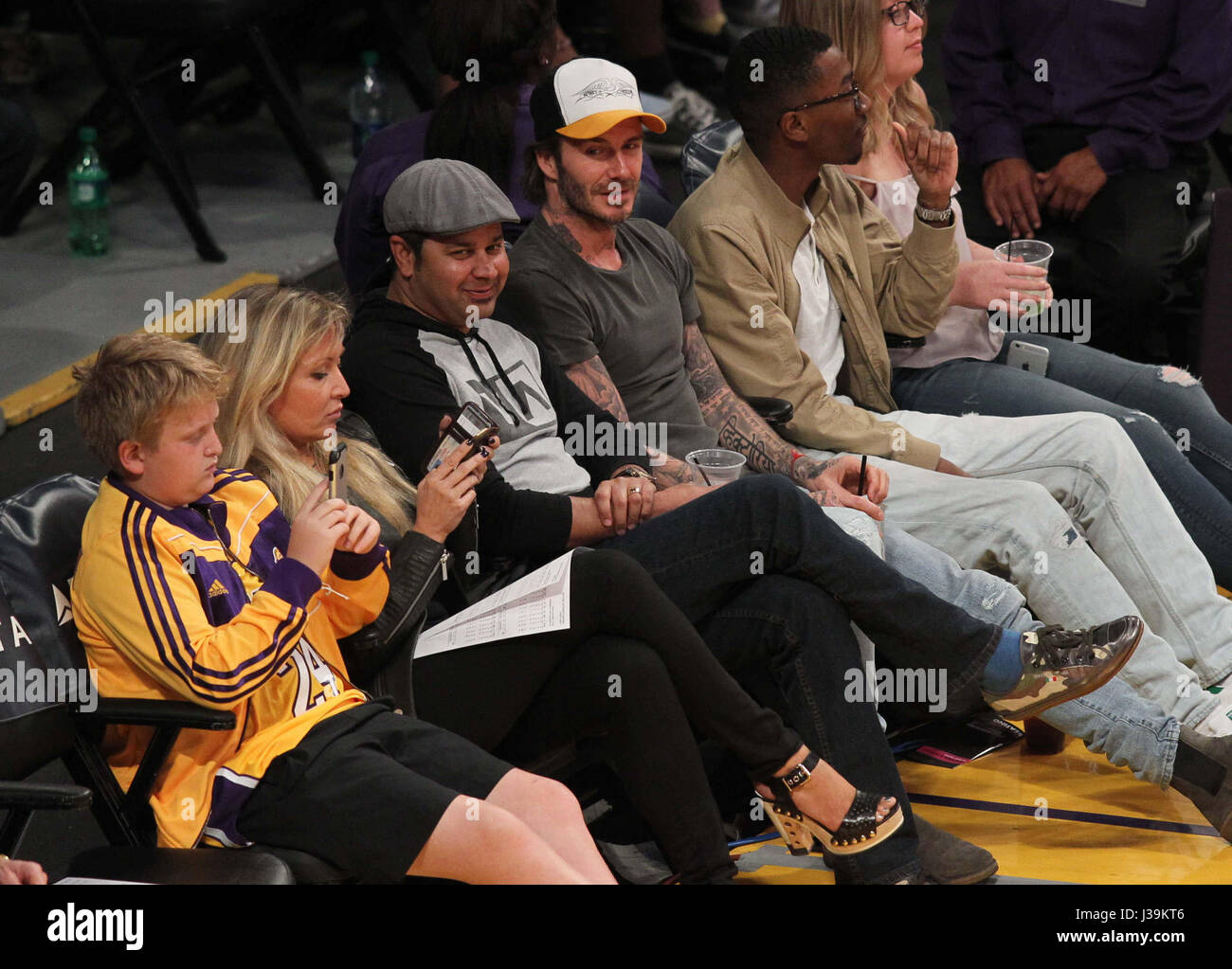 Celebrities watch the Los Angeles Lakers Featuring: David Beckham Where ...