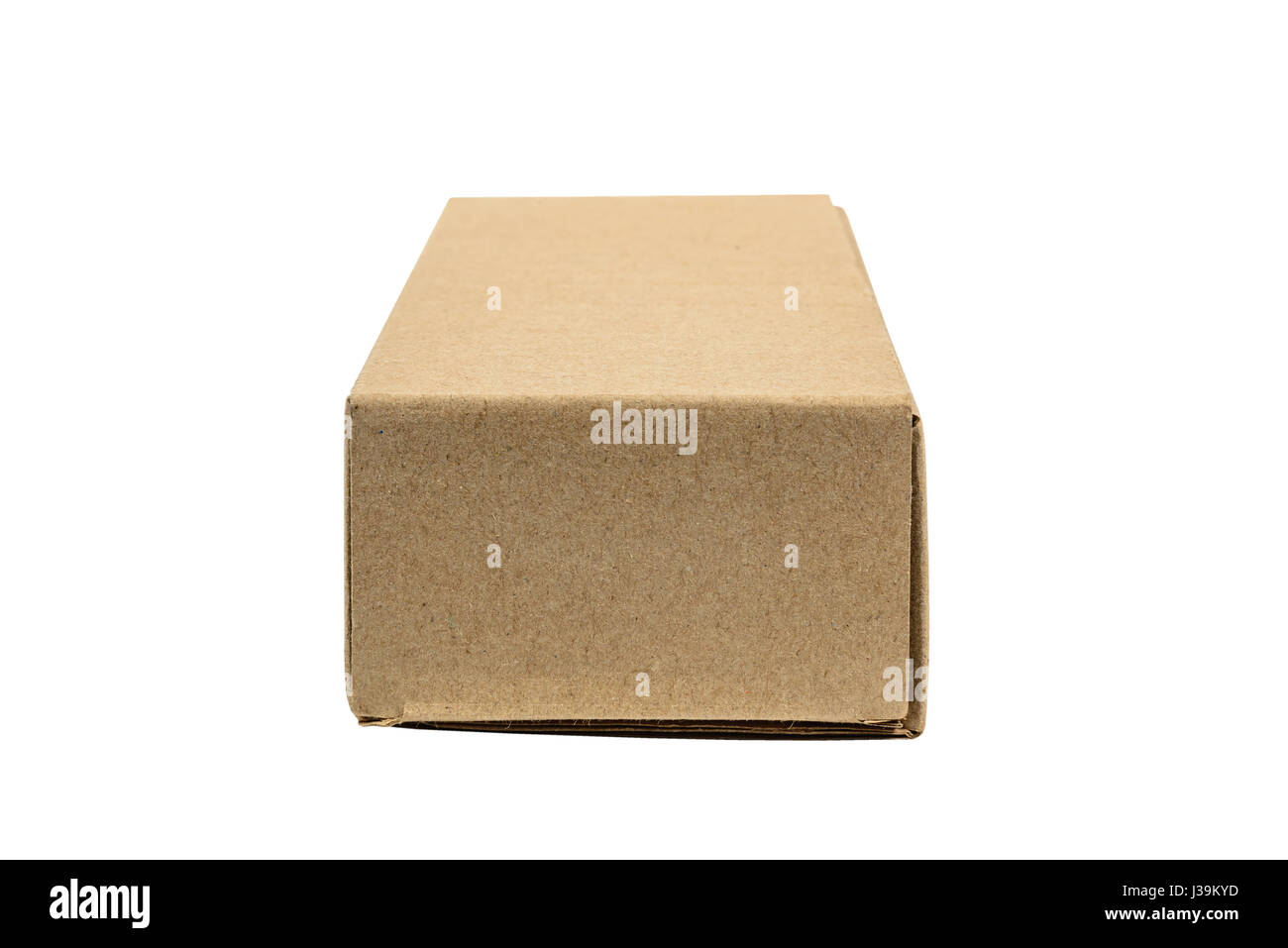 Long rectangle closed brown cardboard box packaging blank template in ...