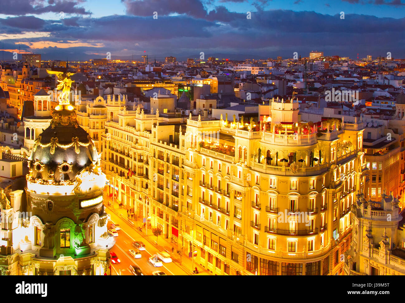 Aerial view madrid night hi-res stock photography and images - Alamy