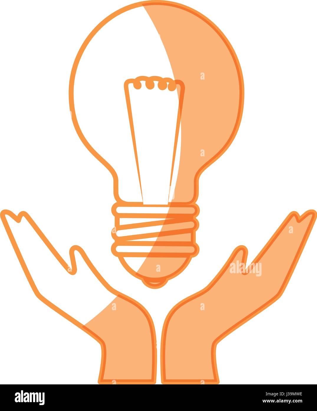Bulb light brain hands Stock Vector Images - Alamy