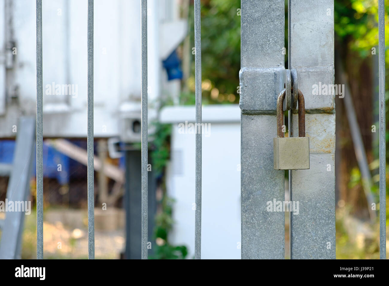 Closed metal lock door security protection padlock. private place Stock ...