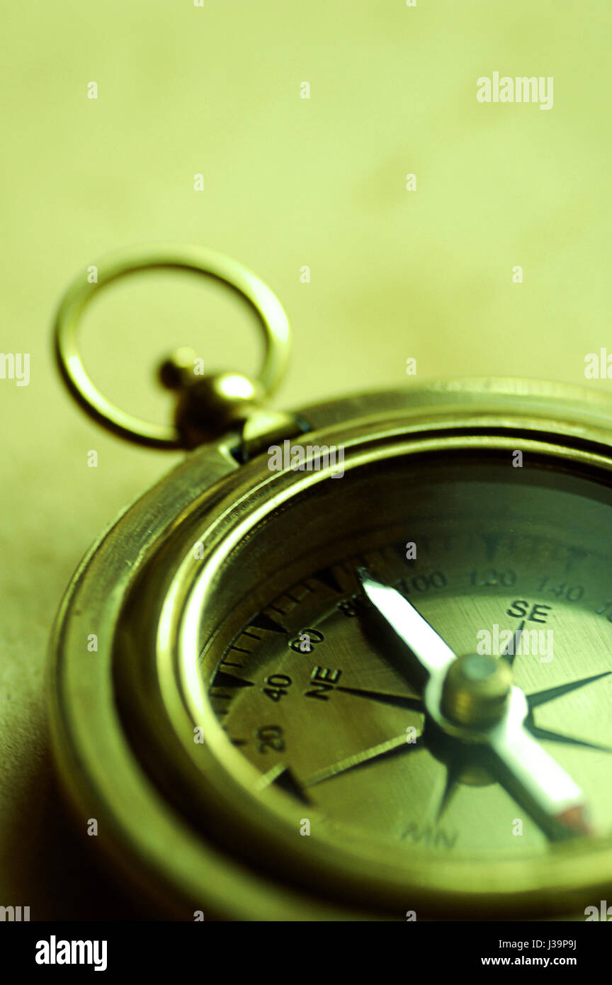 vintage brass compass Stock Photo - Alamy