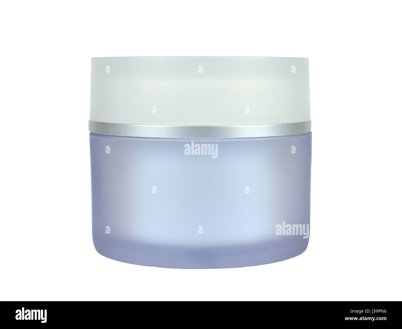 Closed skin care cream plastic container without any label, isolated on ...