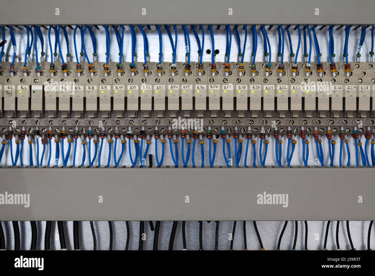 control panel, cable assemblies, close up Stock Photo - Alamy