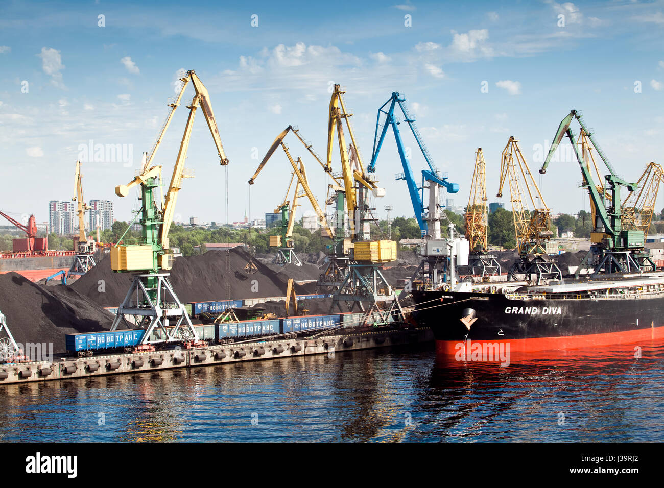 Port in Riga city, Latvia Stock Photo - Alamy