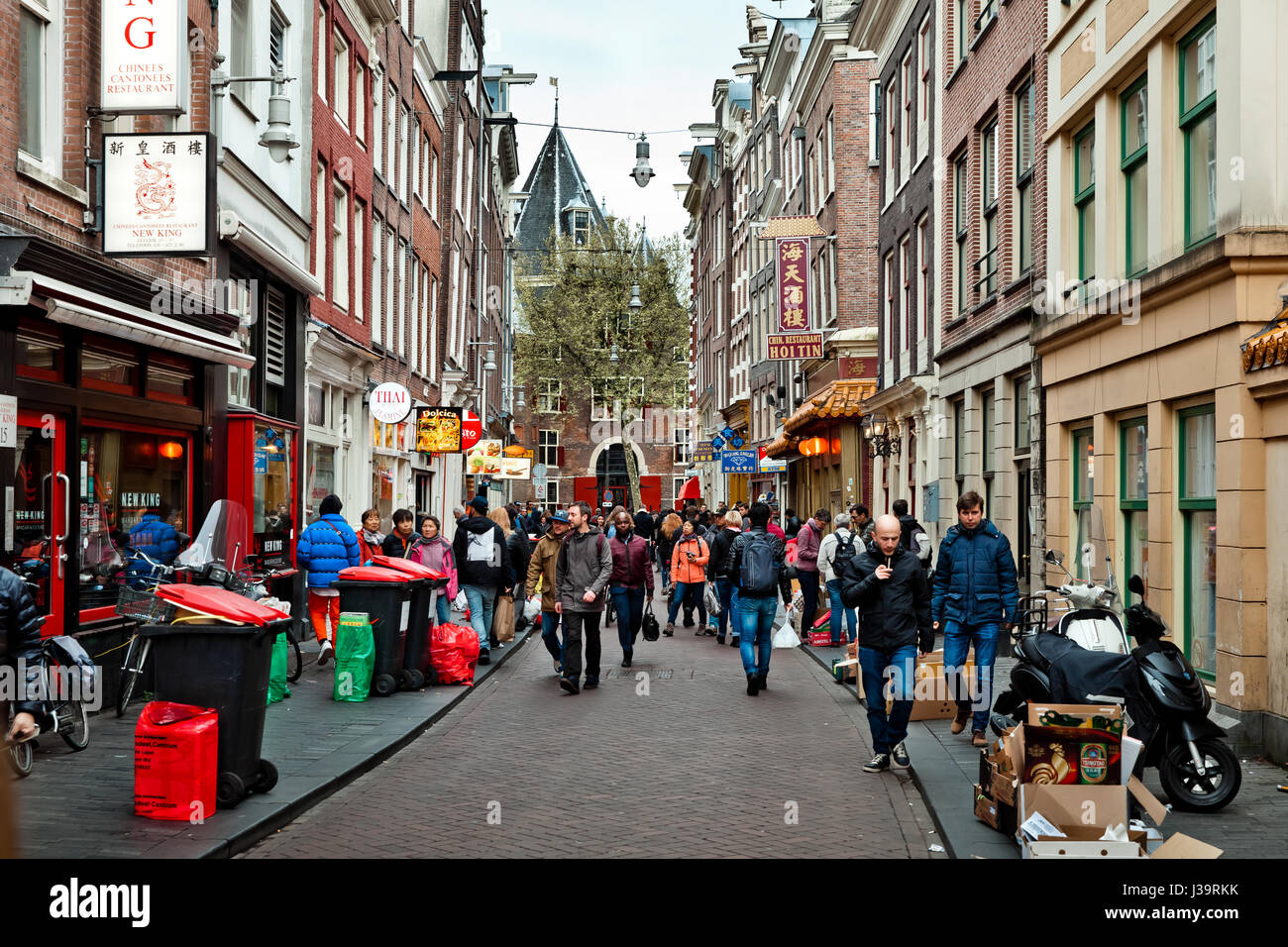 Chinese street, asian district in Amsterdam city, Netherlands Stock ...