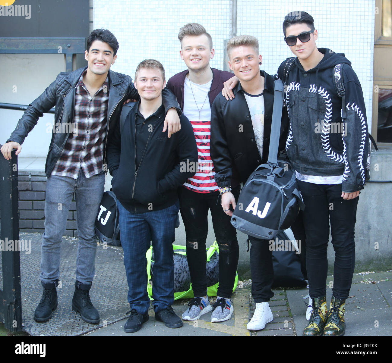 Five to Five outside ITV Studios Featuring: Five to Five Where: London ...