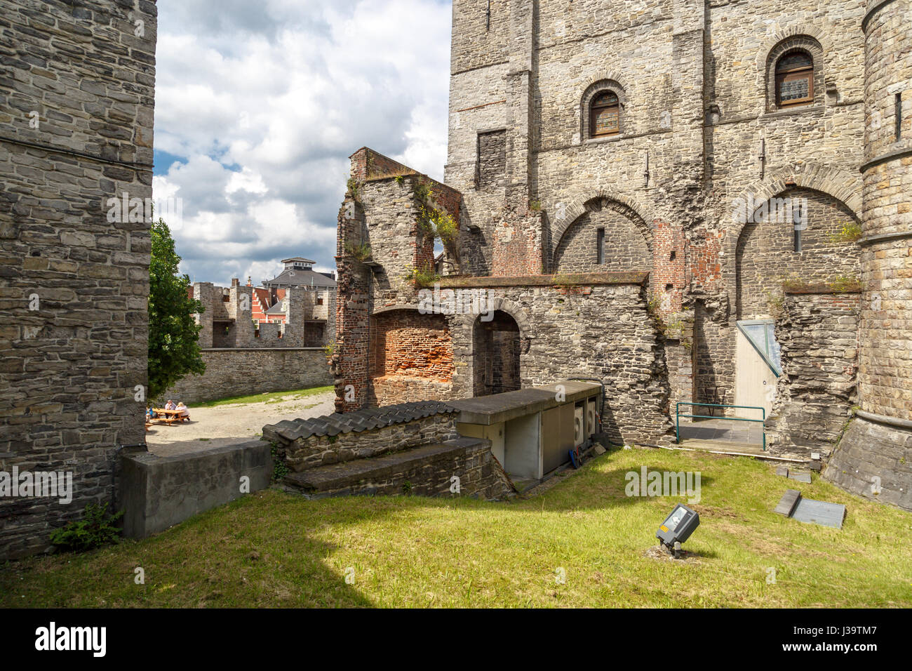 GENT, BELGIUM - JULY 6, 2016 : Interior view of medieval castle named ...