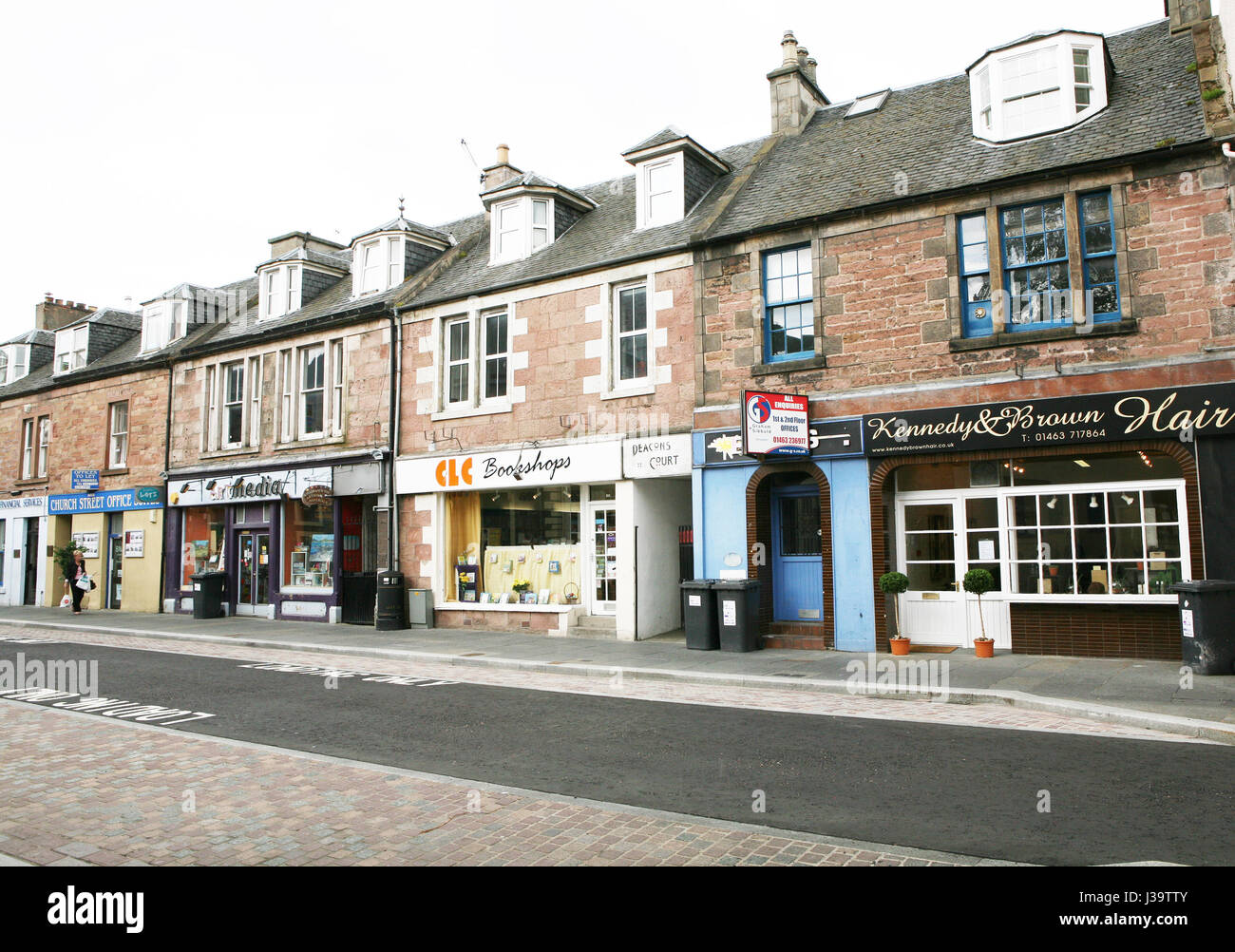 Line of shops, Inverness, Scotland Stock Photo - Alamy