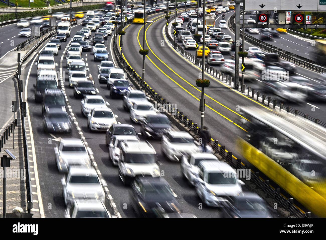Controlled-access highway in Istanbul during rush hour Stock Photo - Alamy