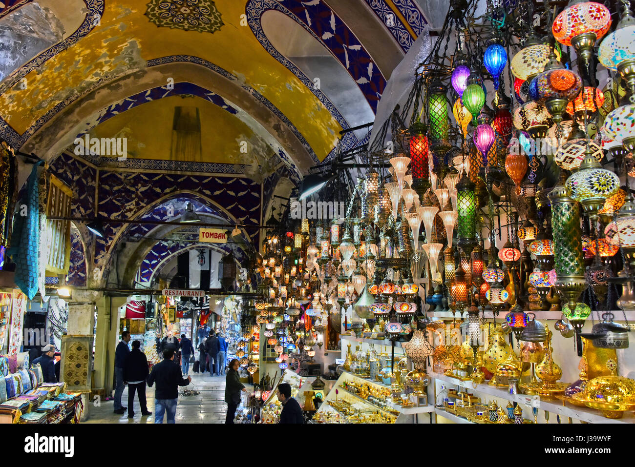 ISTANBUL, TURKEY - APR 24, 2017: Grand Bazaar in Istanbul, Turkey, one ...