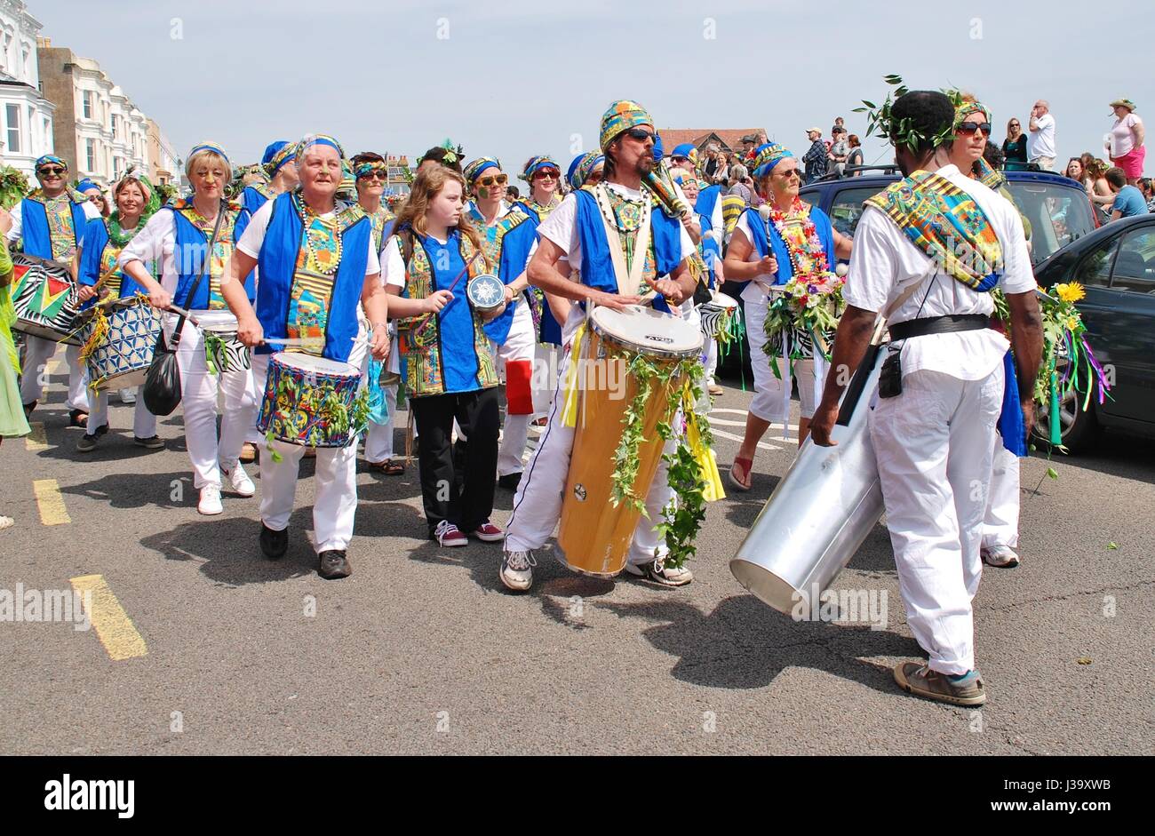 Samba group Dende Nation parade on the West Hill during the annual Jack ...