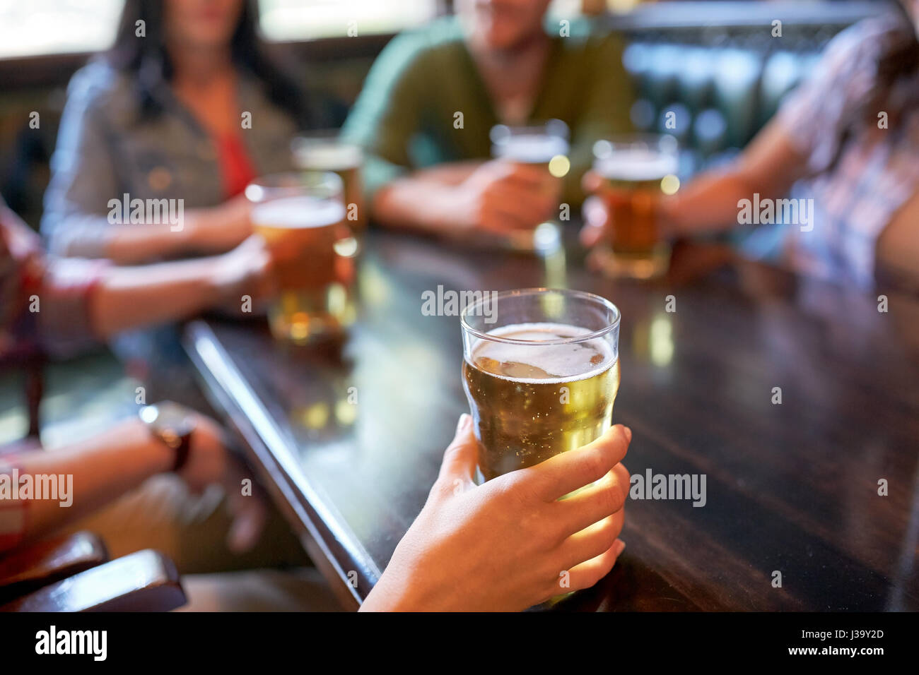 Woman drinking lager beer hi-res stock photography and images - Alamy