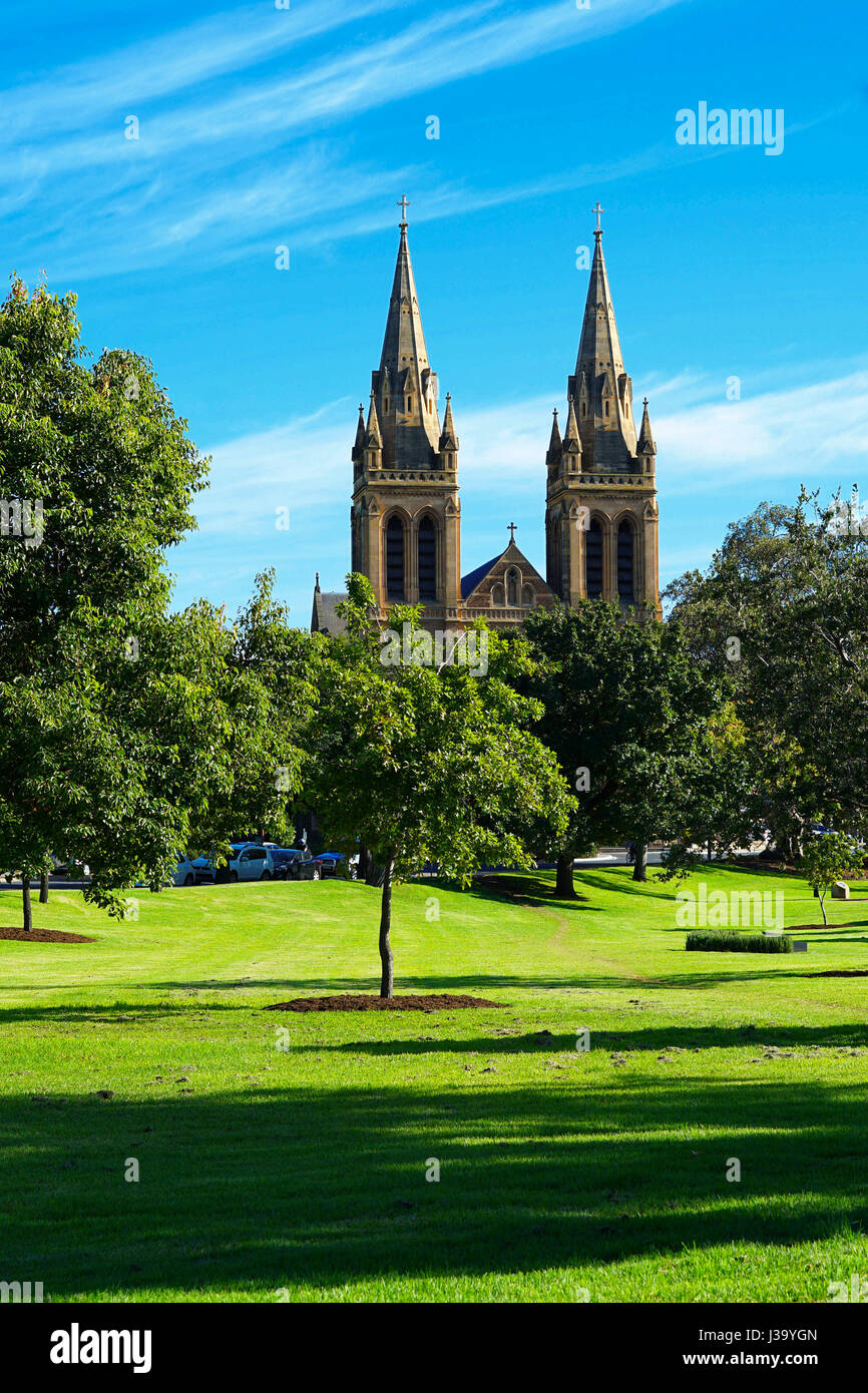St Peters Cathedral taken from parklands near King William Road ...