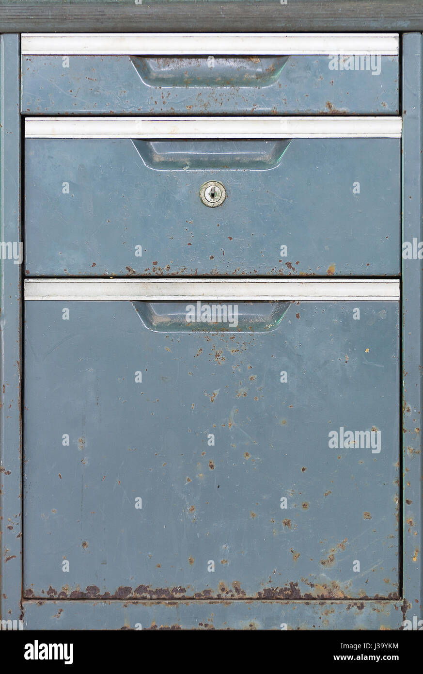 Old grunge dirty file Drawer with dusty, isolated on white background ...