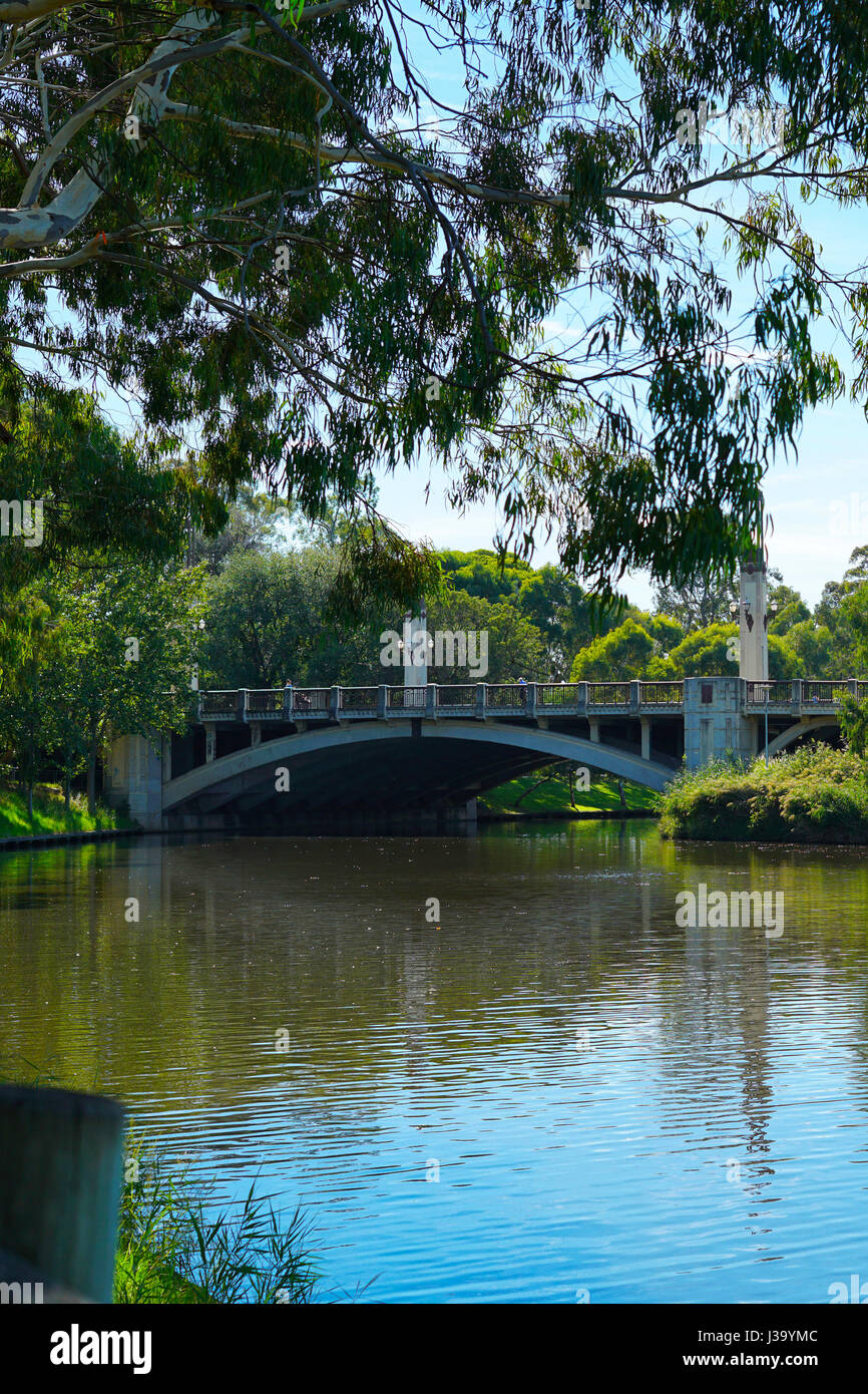 View of King William Bridge, from Adelaide Riverbank acroos the Torrens ...