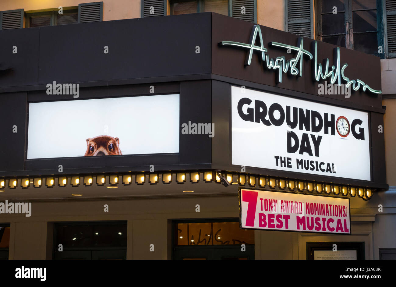 Groundhog Day the Musical at the August Wilson Theatre on Broadway ...