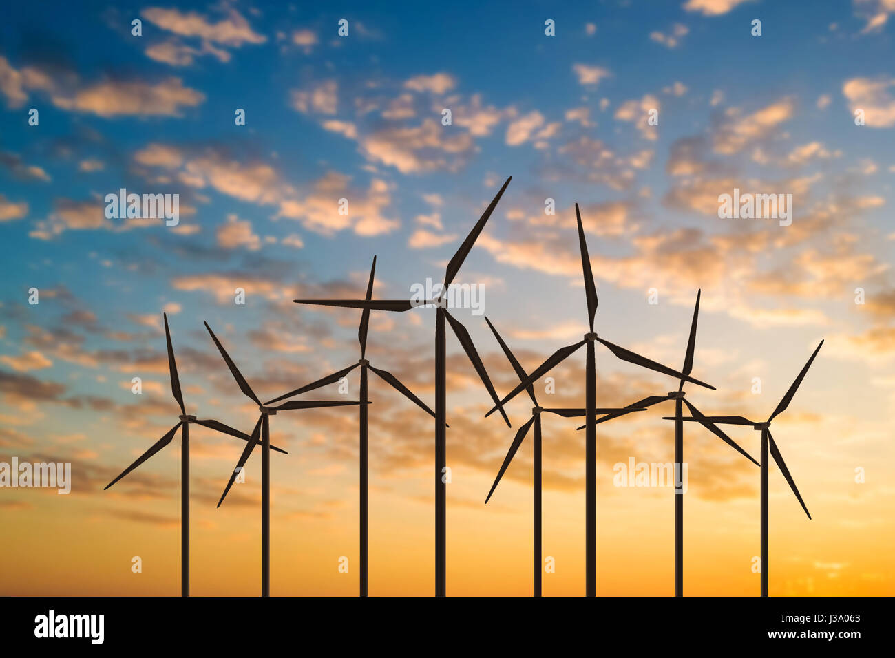 Wind Turbine Clean Nature Ecology Environment Concept Stock Photo - Alamy
