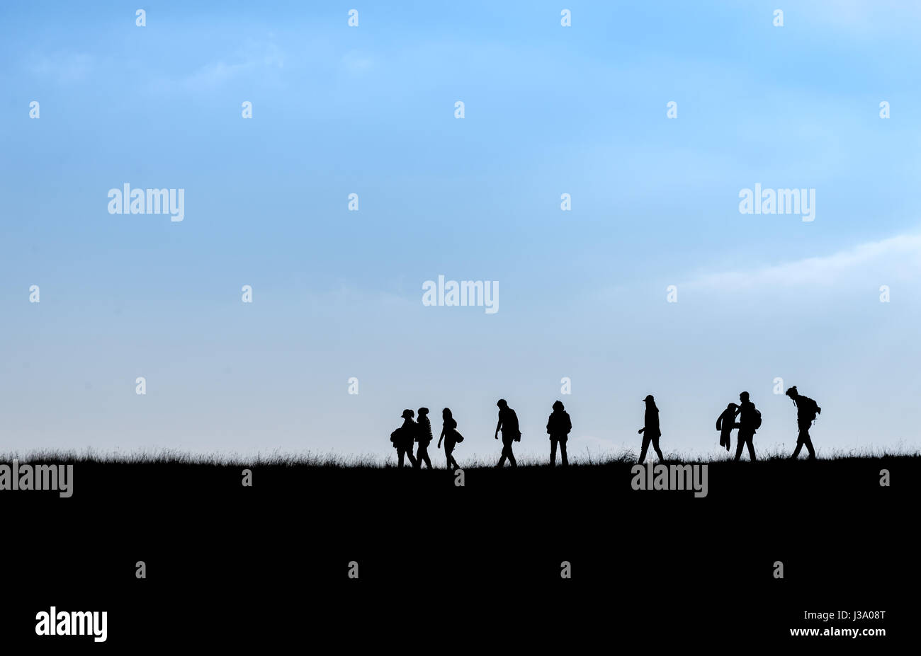 Silhouette of human scale hike and trail on mountain Stock Photo - Alamy