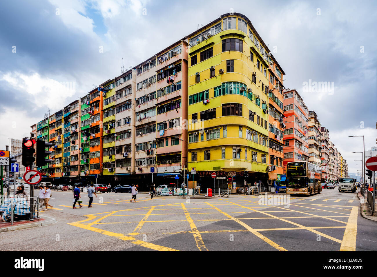 Unusual view from ground to sky through the old style To Kwa Wan ...