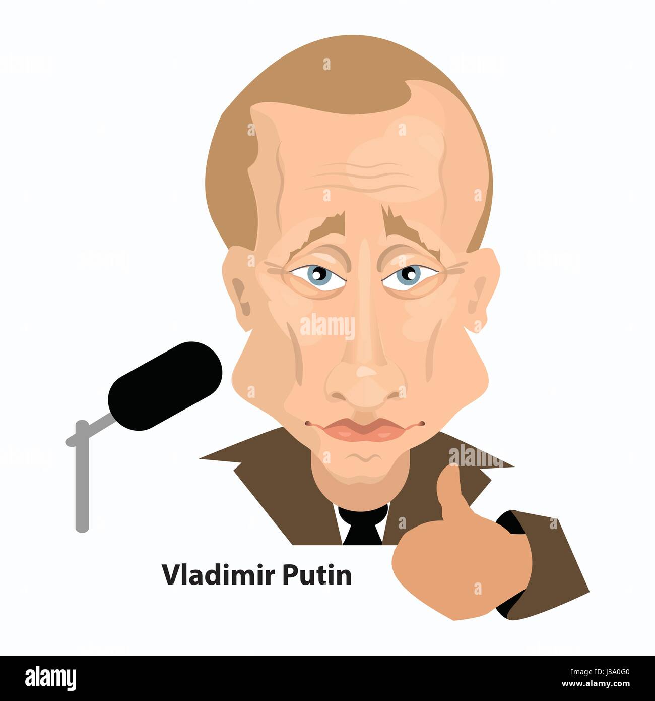 Vladimir Putin is the president of Russia. Illustration for your design ...