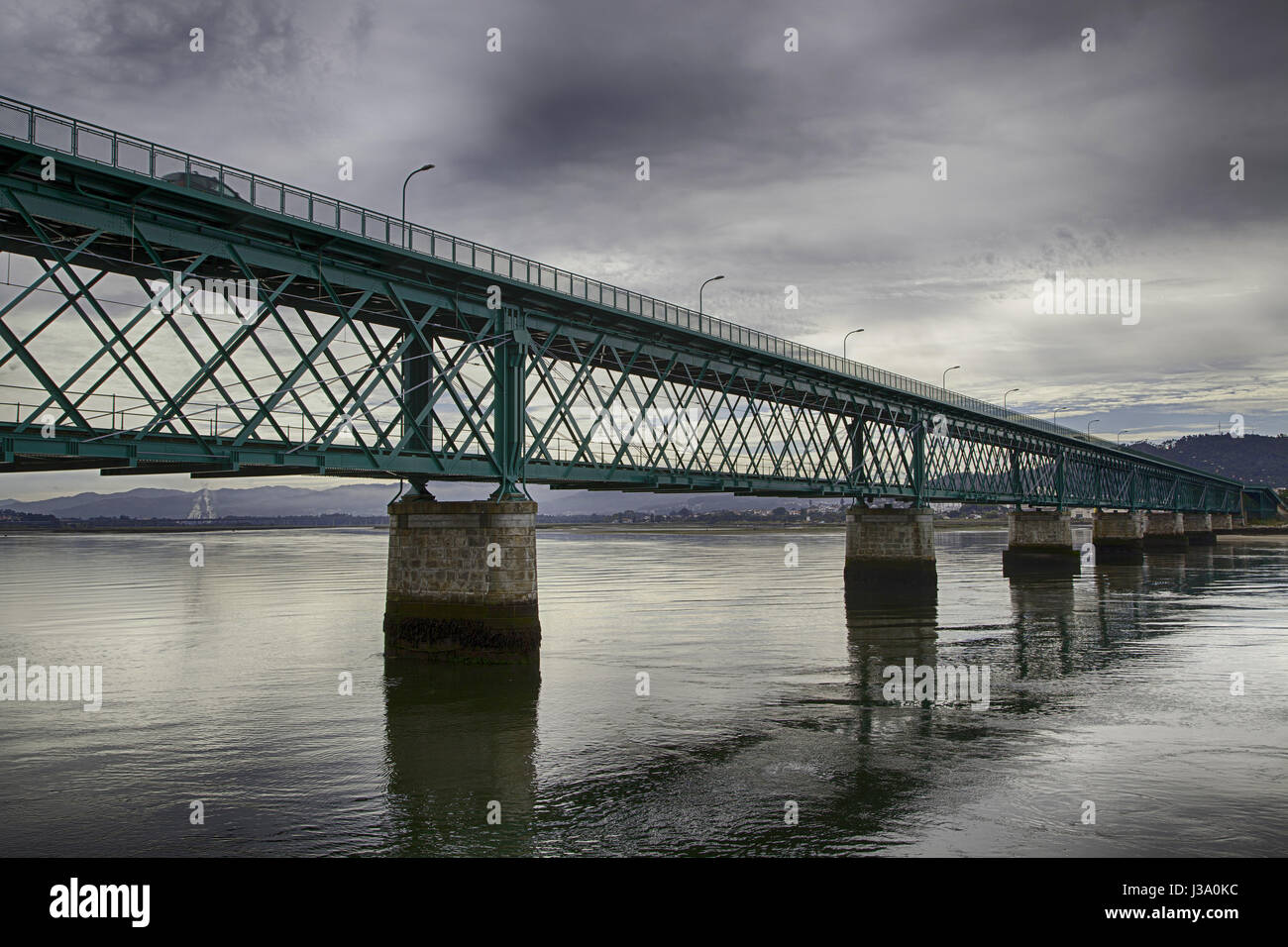 Old metal bridge of Portugal, detail of a historic bridge, art and ...