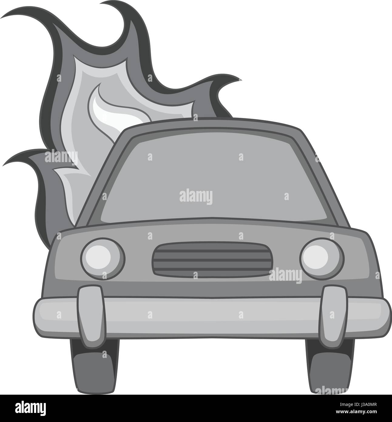 Burning car icon monochrome Stock Vector Image & Art - Alamy