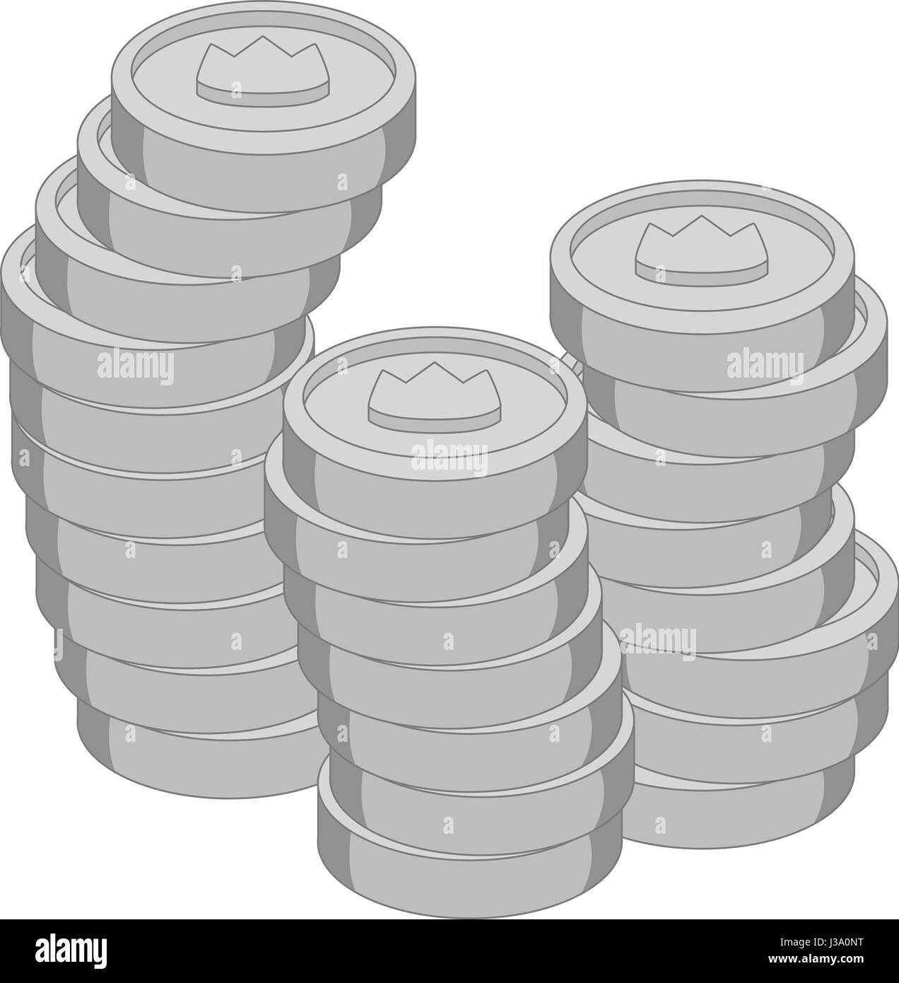Silver crown coins Stock Vector Images - Alamy