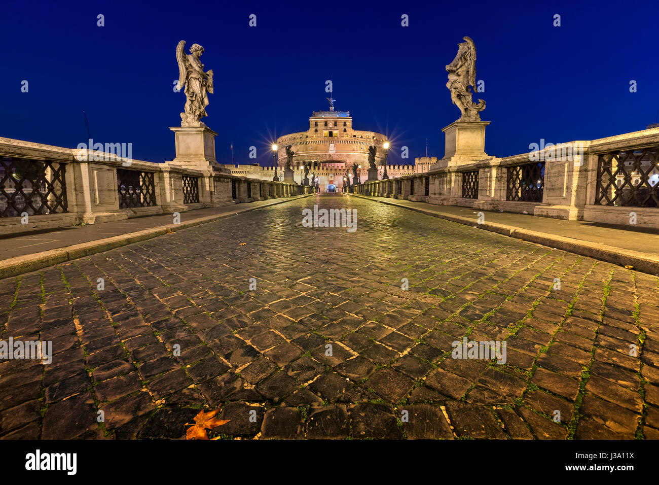 Saint Angel Fortress and Angel Bridge over the Tiber River in Rome at ...