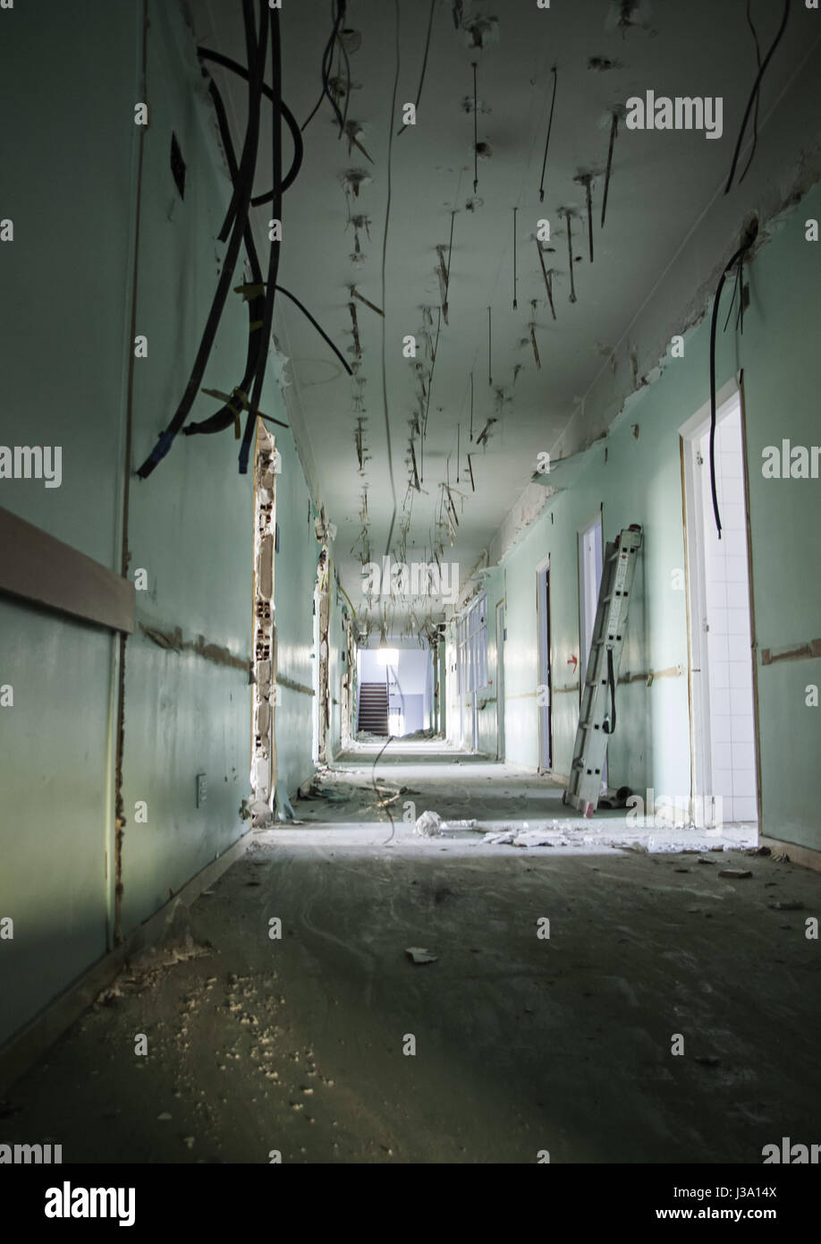 Abandoned hospital, detail of an old hospital, abandonment and ruin ...