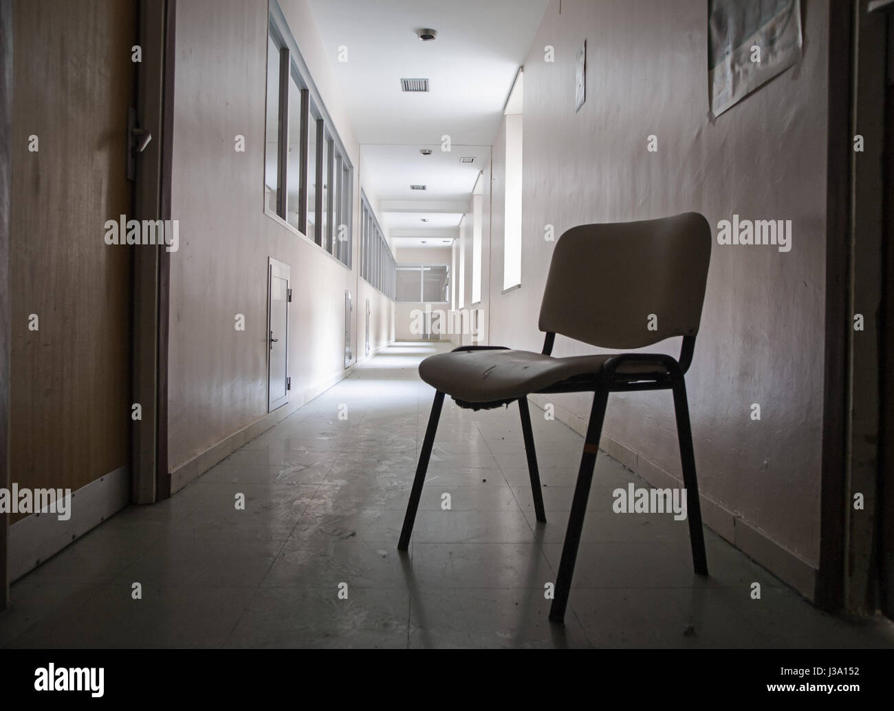 Abandoned hospital, detail of an old hospital, abandonment and ruin ...