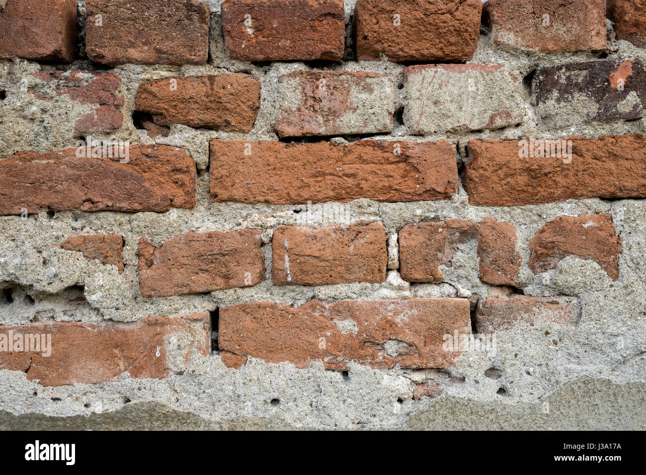 The bricks in the wall of an old ruined building Stock Photo - Alamy