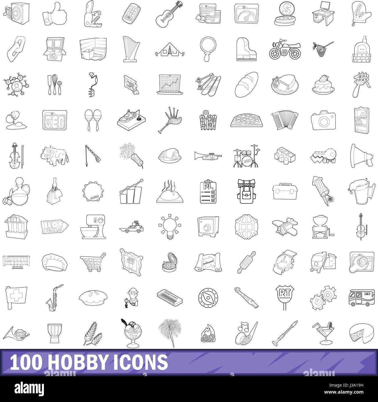 100 hobby icons set, outline style Stock Vector Image & Art - Alamy 100 hobby icons set, outline style Stock Vector Image & Art - Alamy