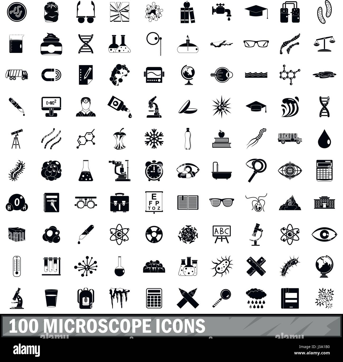 100 microscope icons set, simple style Stock Vector Image & Art - Alamy