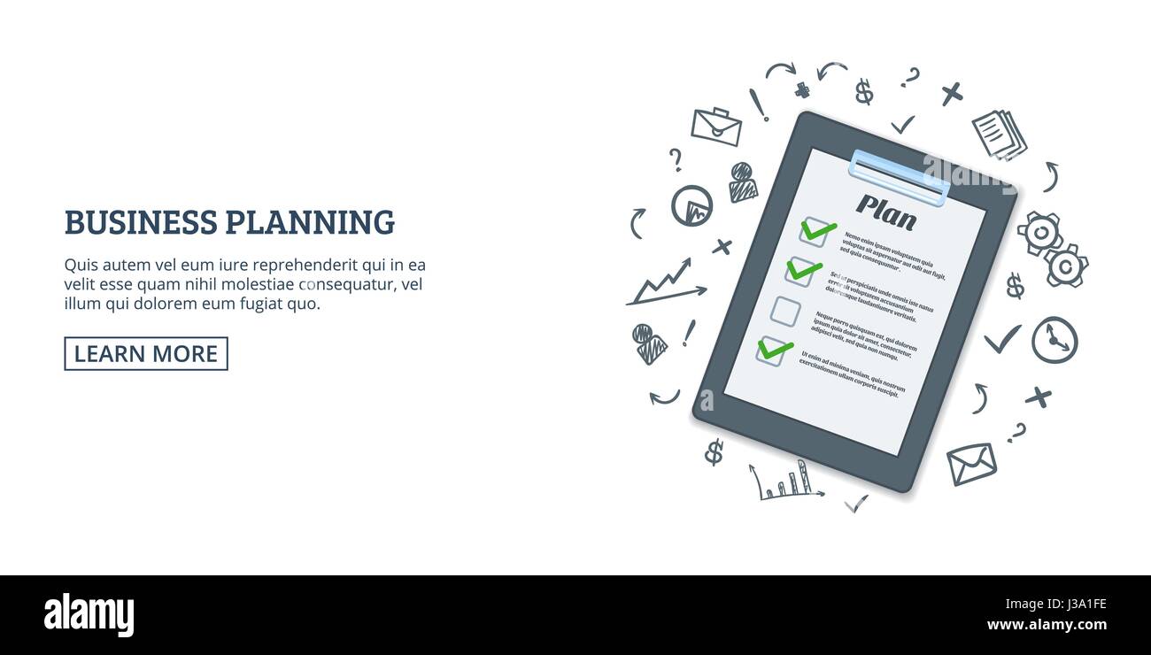 Business plan banner horizontal, cartoon style Stock Vector Image & Art ...