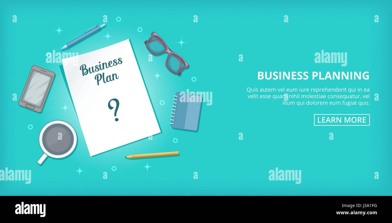Business plan banner horizontal, cartoon style Stock Vector Image & Art ...